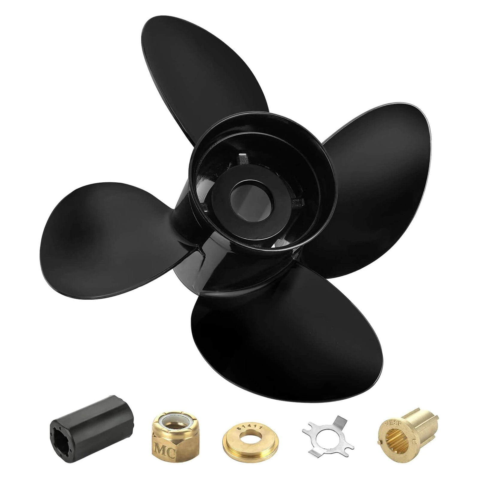 4 Blade Prop 13x17 Propeller 48-8M8026590 for Mercury Outboard 40-140H ...